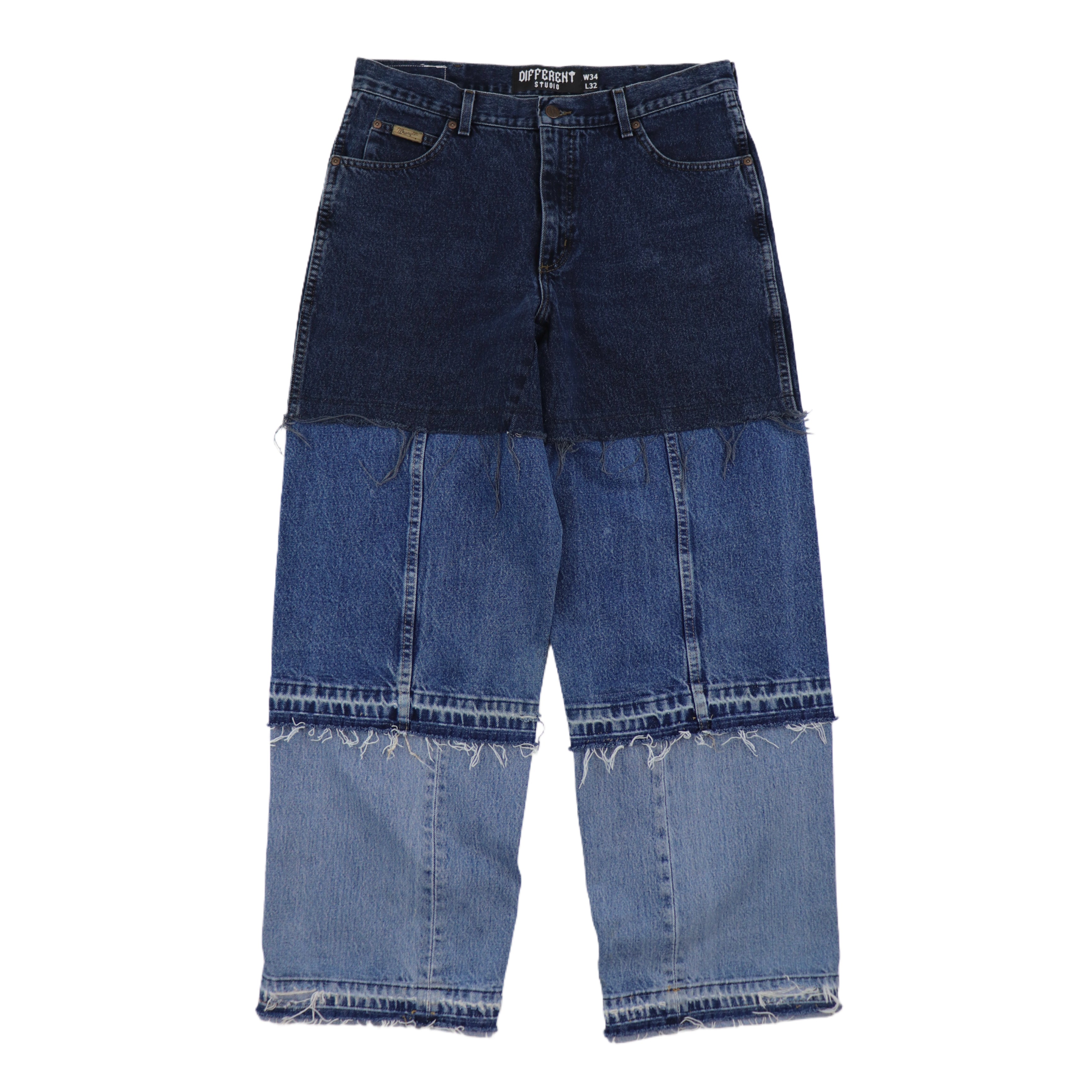 Blue panel jeans dark top – Different studio